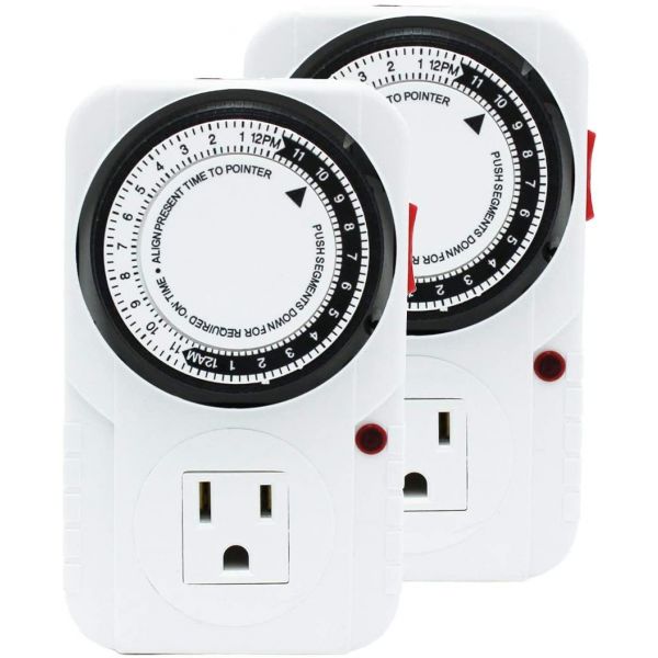 24H Outlet Timer, Digital Programmable and Plug in Timer, AC 1725W 1/2