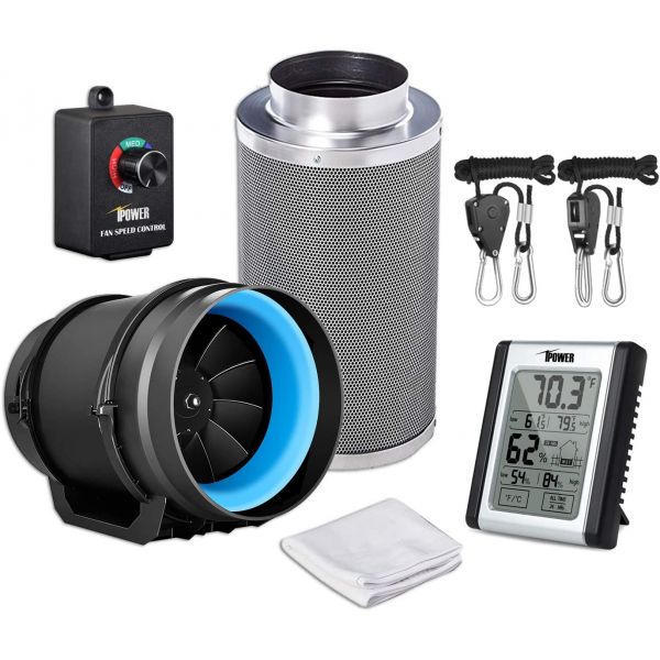 8″ 550 CFM Inline Extractor Fan Carbon Filter Kit Hydroponic Grow Room