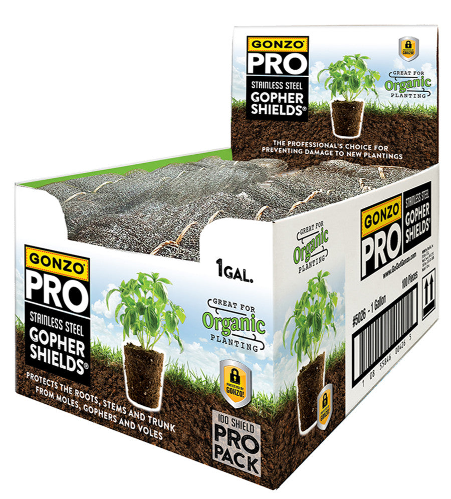 Gonzo Gopher Shield for Moles, Gophers & Voles Steel-100 pk, 1 gal, 12