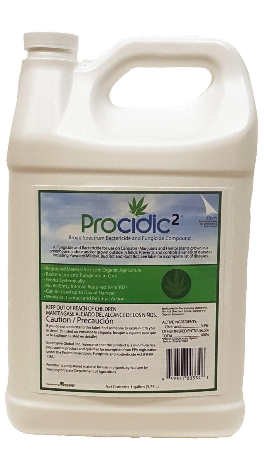 Procidic 2 Fungicide and Bactericide Compound Medical Cert Concentrate