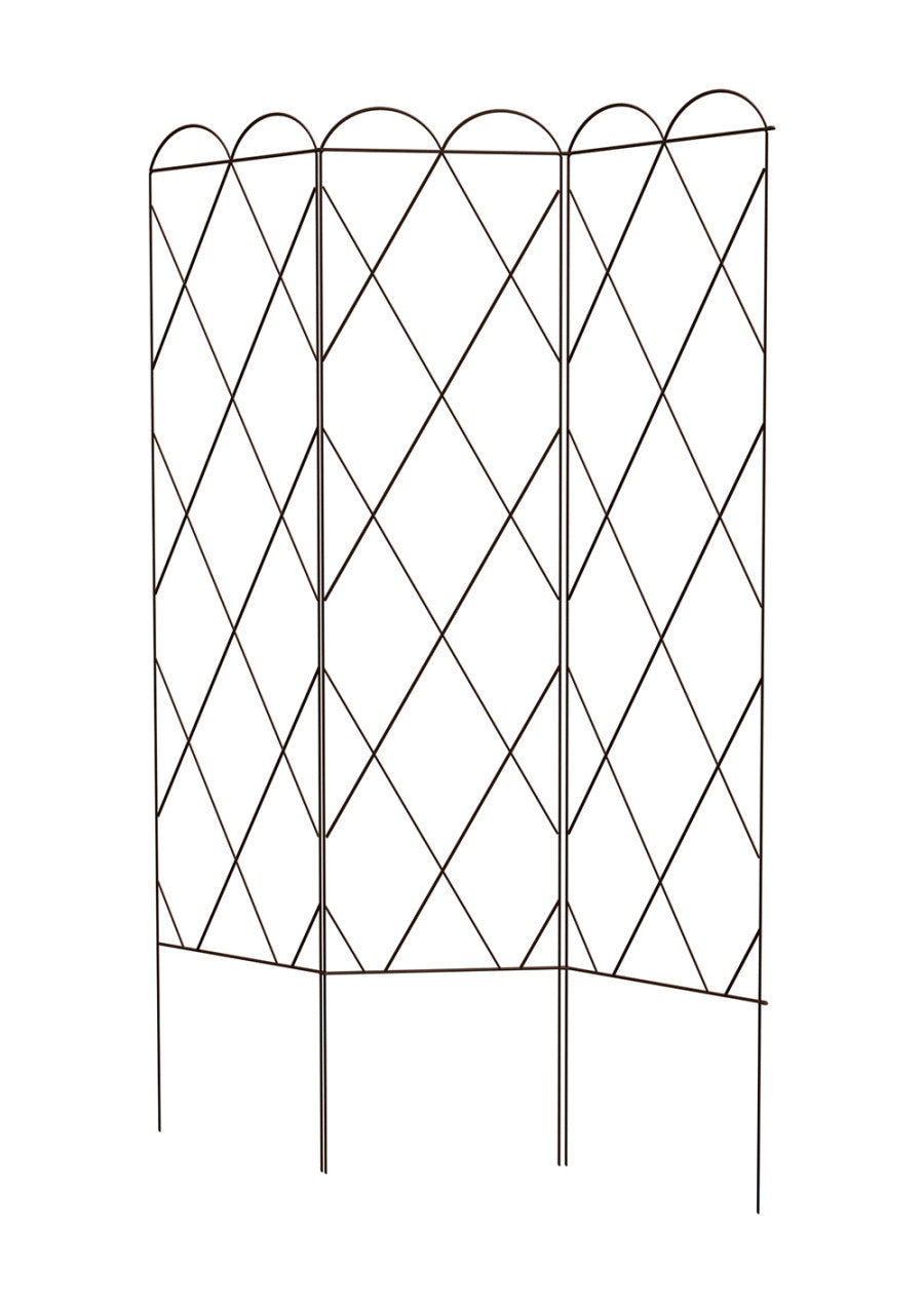 Panacea Trellis Expand 3 Panel Rustic-Brown, 60 in