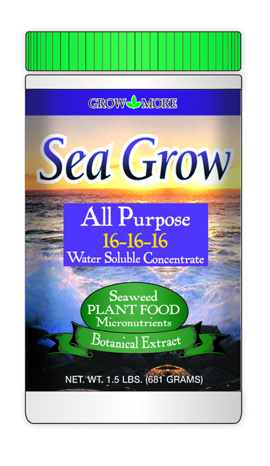 Grow More Sea Grow All Purpose Plant Food Water Soluble 16-16-16-1.5 l